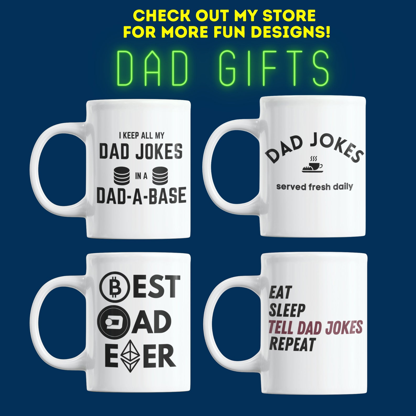 Dad Jokes Served Fresh Daily Mug | Funny Cup for Dad | Ideal Present ...