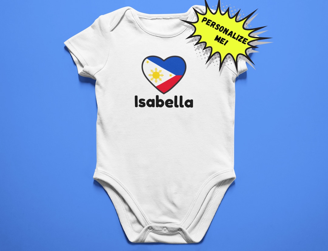 Filipino Custom Baby Onesie, Personalized Filipino Baby Clothes, Gift ...