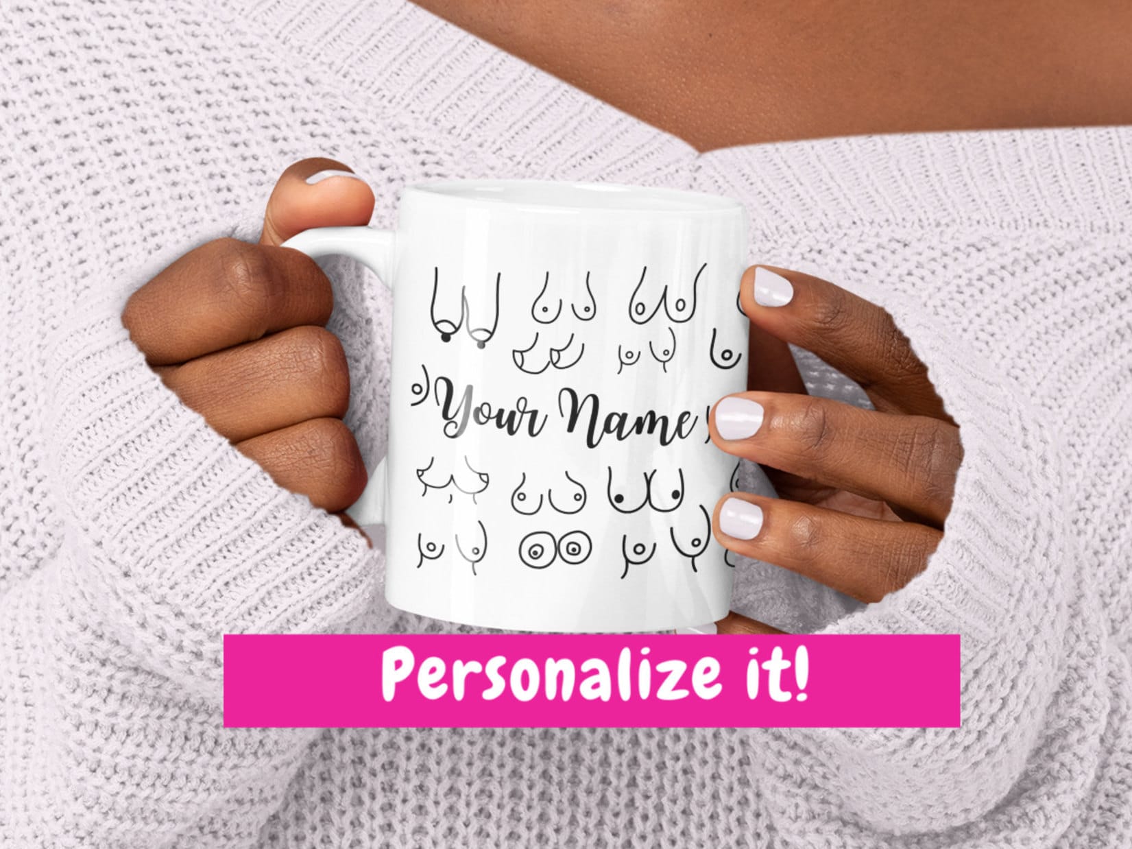 Boobie Mug Boobs Mug Personalized Breast Mug Customizable - Etsy UK
