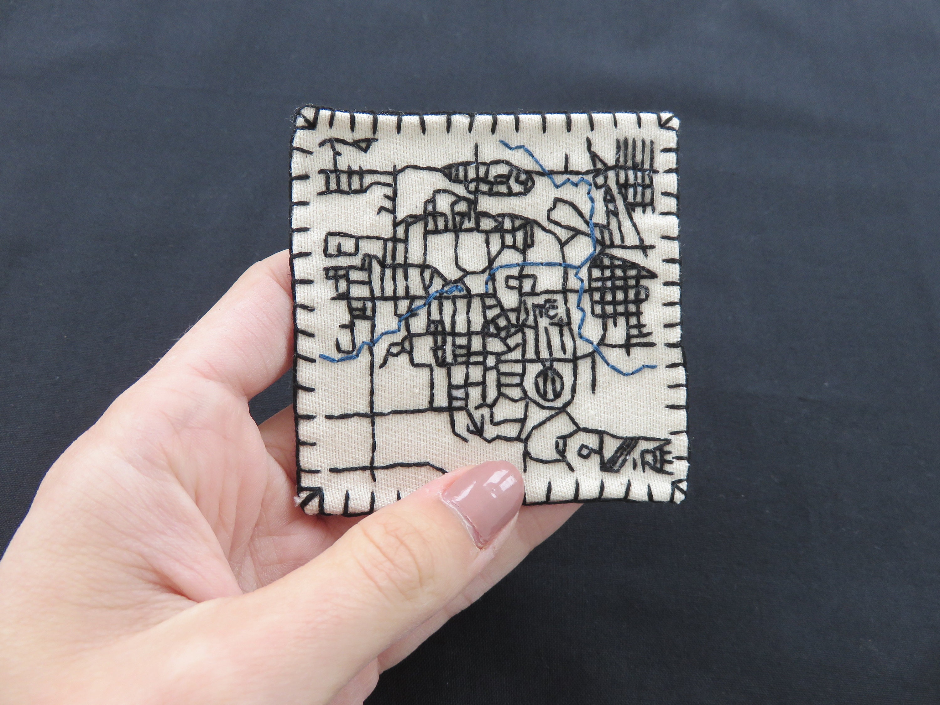 Custom Map, Hand Embroidered Patch - Sew-on Patch - Etsy