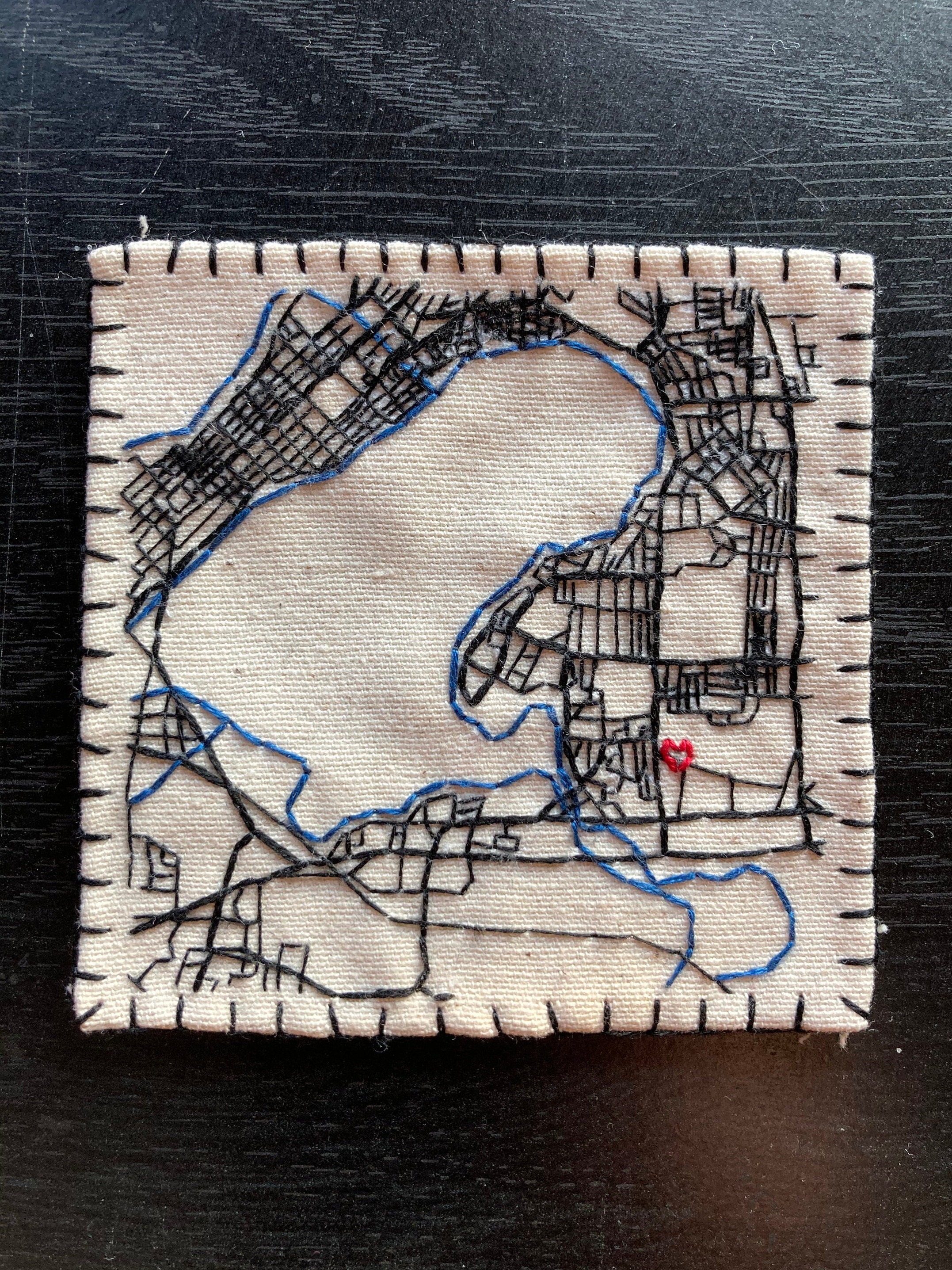 Custom Map, Hand Embroidered Patch - Sew-on Patch - Etsy