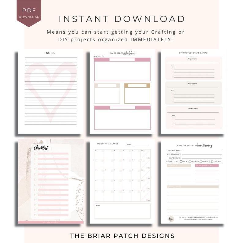 Printable Craft & DIY Project Planner - Etsy
