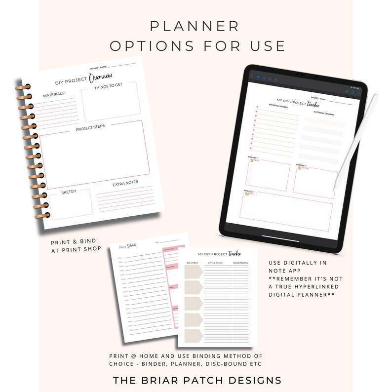 Printable Craft & DIY Project Planner - Etsy