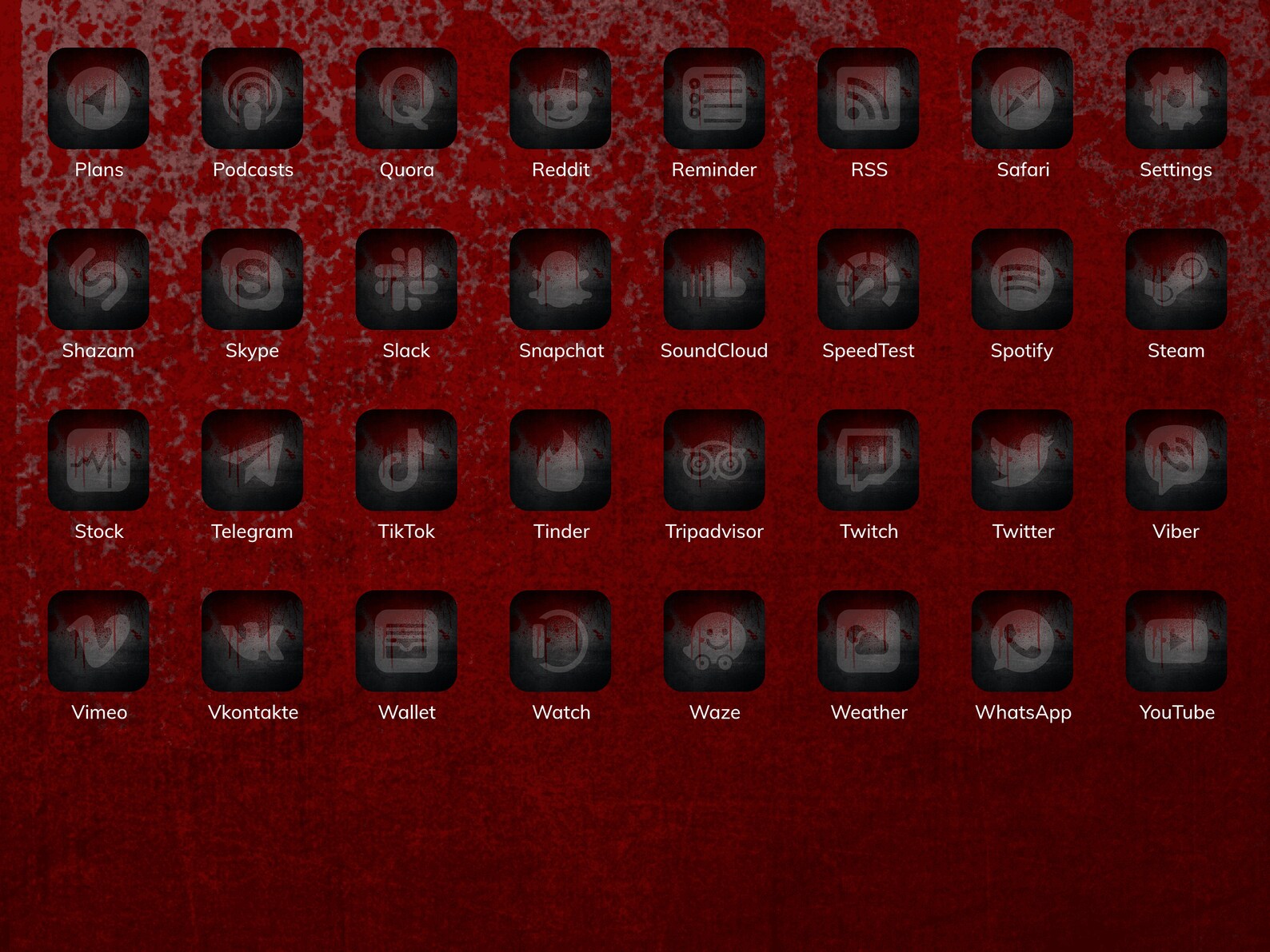 Ios 14 App Icons Pack Halloween Horror Theme Wallpaper Red Dark Blood ...