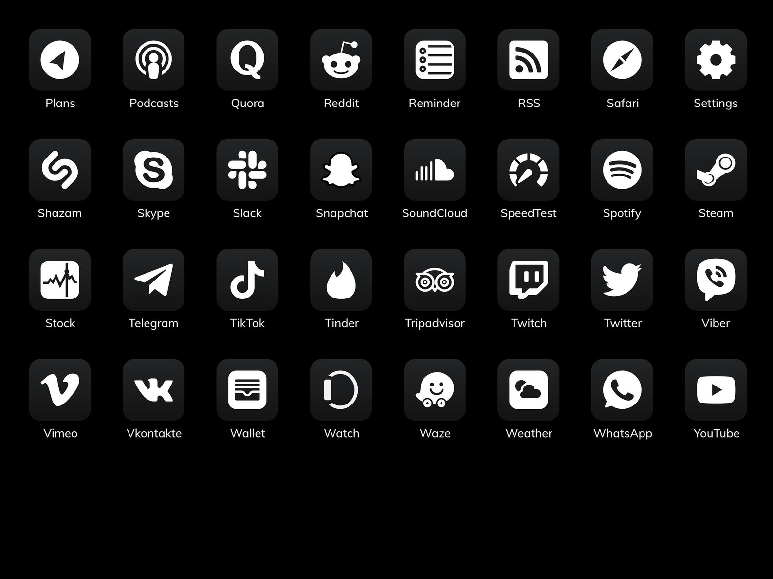 IOS 14 App Icons Pack Noir et blanc Thème Fond d’écran iPhone ios14 ...