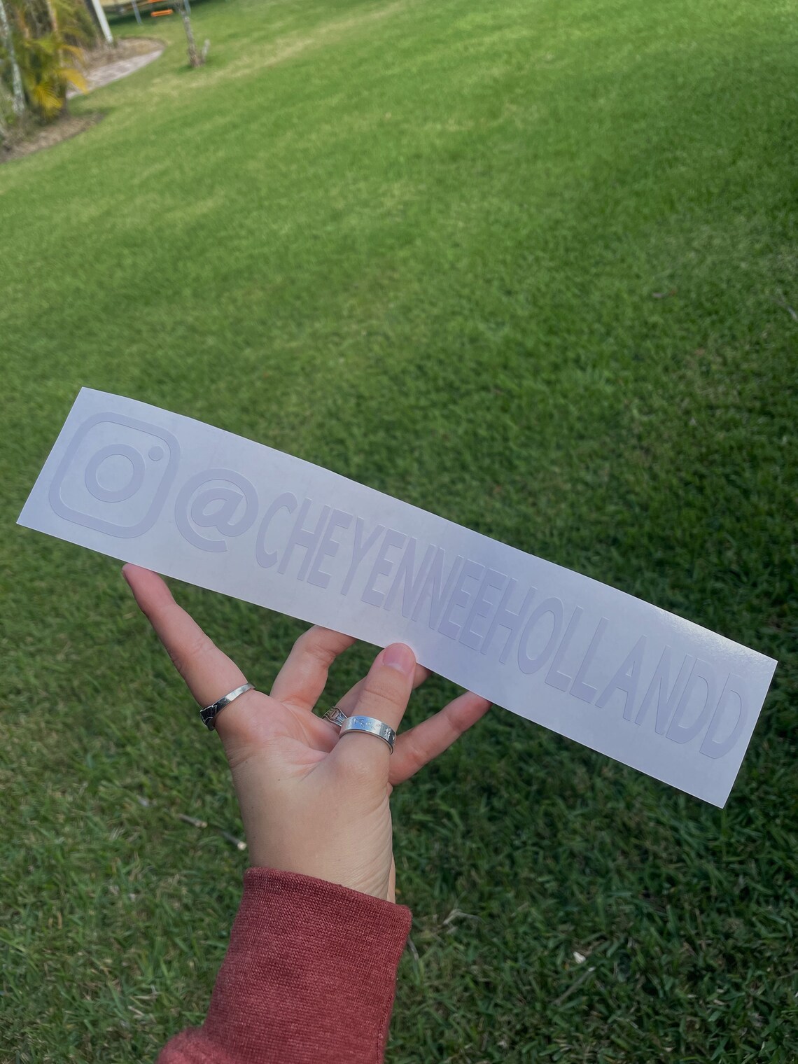 Custom Instagram Handle Vinyl Car Decal | Etsy