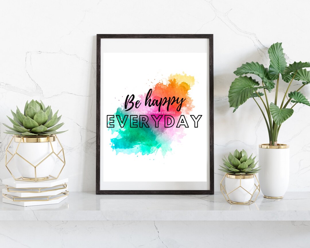 Be Happy, Wall Art, Digital Artwork, Printable Art, Digital Download ...