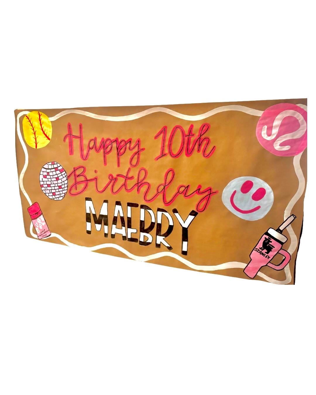 Custom Hand Painted Birthday Banner-tween Girly Pop Themed - Etsy