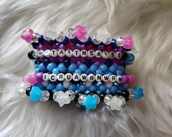 Good Vibes Sparkle Smiley UFO Rainbow Rotator Cuff Bracelet - Etsy