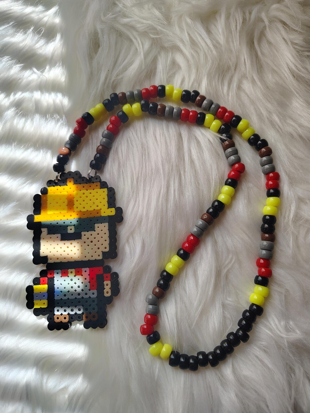 Engineer TF2 Perler Beads Pendant Pony Bead Kandi Necklace - Etsy