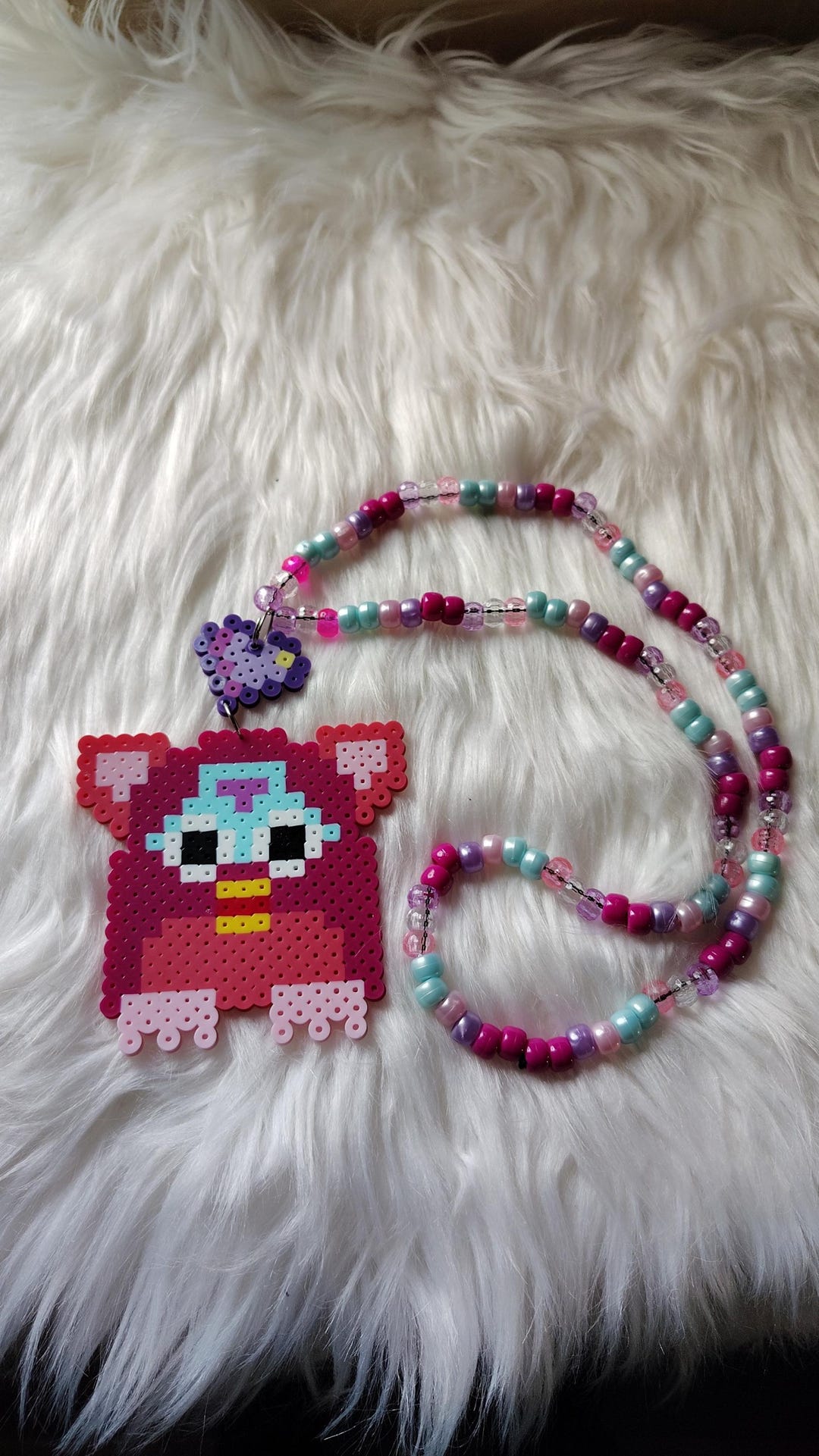 Furby Perler Beads Pendant Pony Bead Kandi Necklace - Etsy