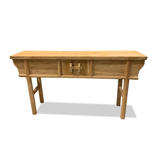 Asian Natural Wood Console Table - Etsy