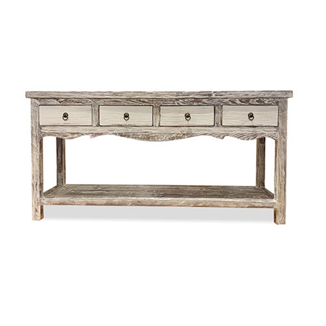 Asian White Wash Hampton Shore Console Table - Etsy