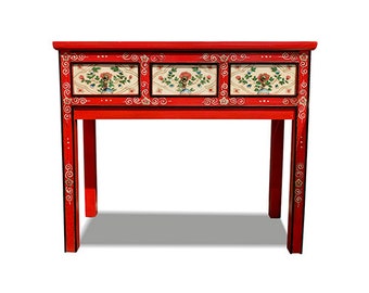 Asian Shanxi Hand Painted Motif End Table | Etsy