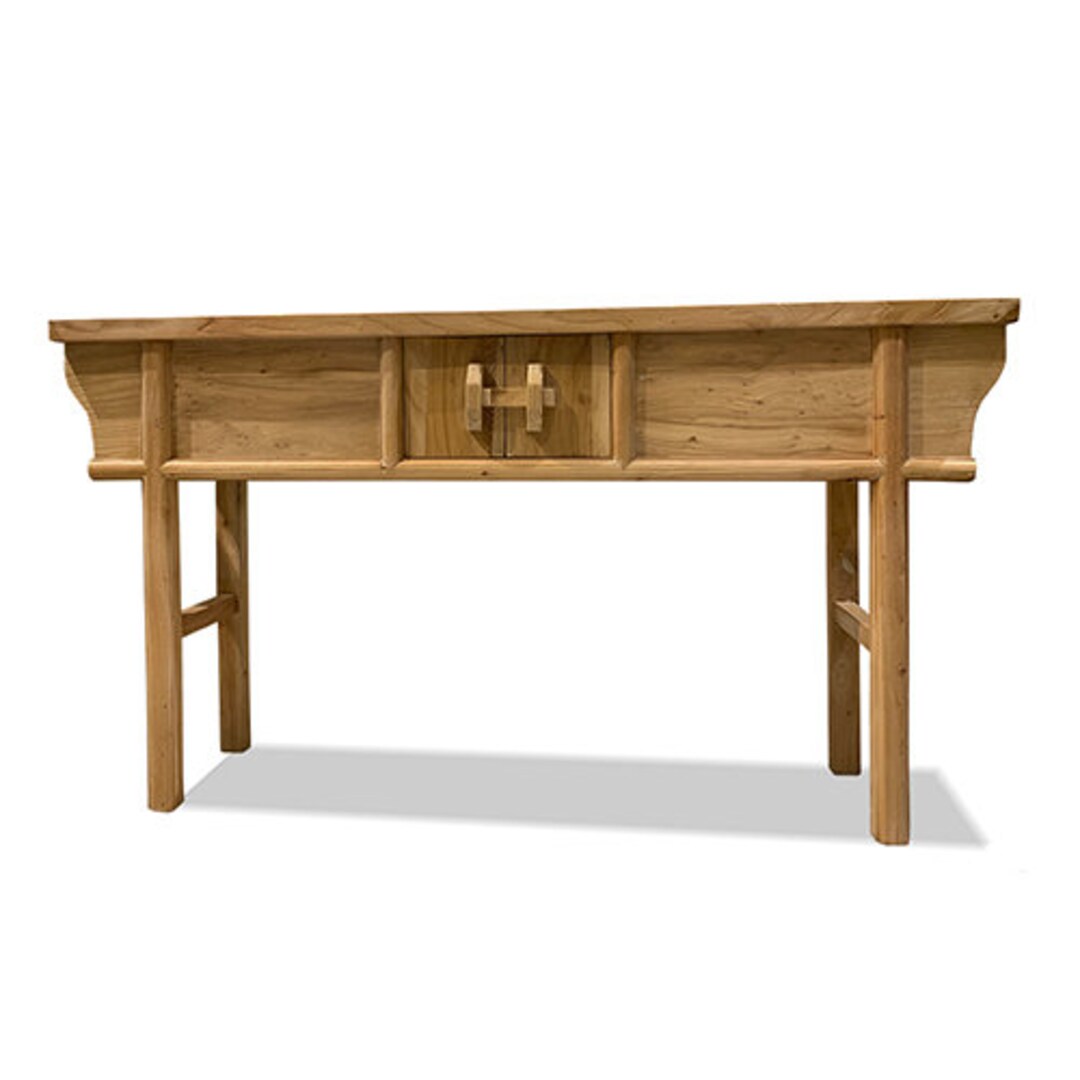 Asian Natural Wood Console Table - Etsy