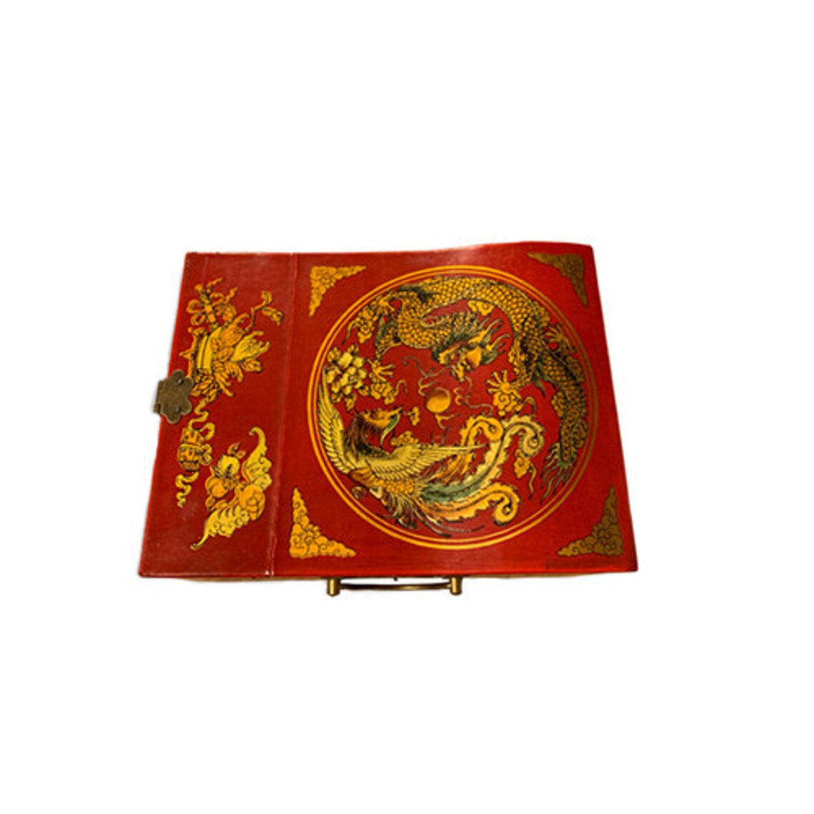 Asian Oriental Red Dragon Phoenix Jewelry Box - Etsy
