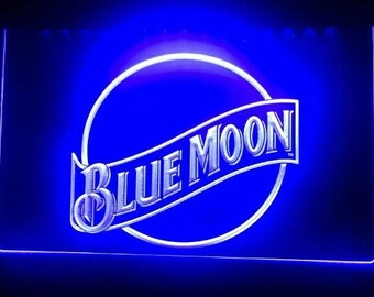 Led Blue Moon Sign - Etsy