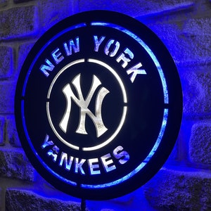 Newyork Yankees,lighted Wall Decor,home Art,ny Logo Sign,mlb League ...