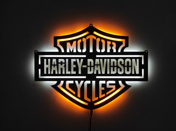 Harley Davidsonharley Davidson Lighted Wall Decorlighted Etsy