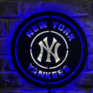 Newyork Yankees,lighted Wall Decor,home Art,ny Logo Sign,mlb League ...