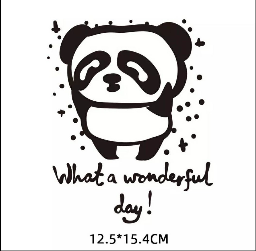 CUTE Panda Iron on Heat Transfer Patches Iron on Stickers Cute Thermo ...