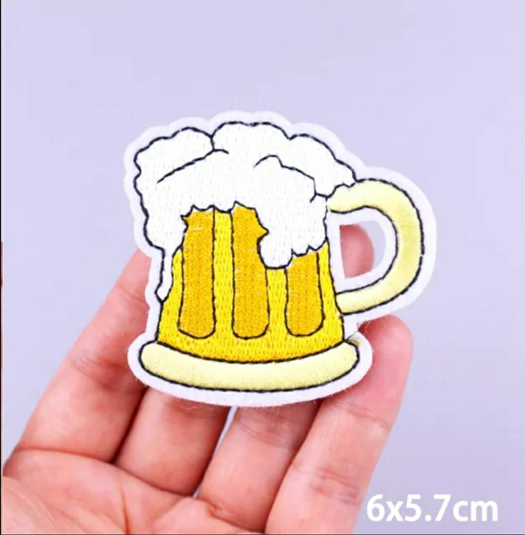 Pint of Beer Embroidery Gift Garment Clothing Stickers Iron on Patches ...