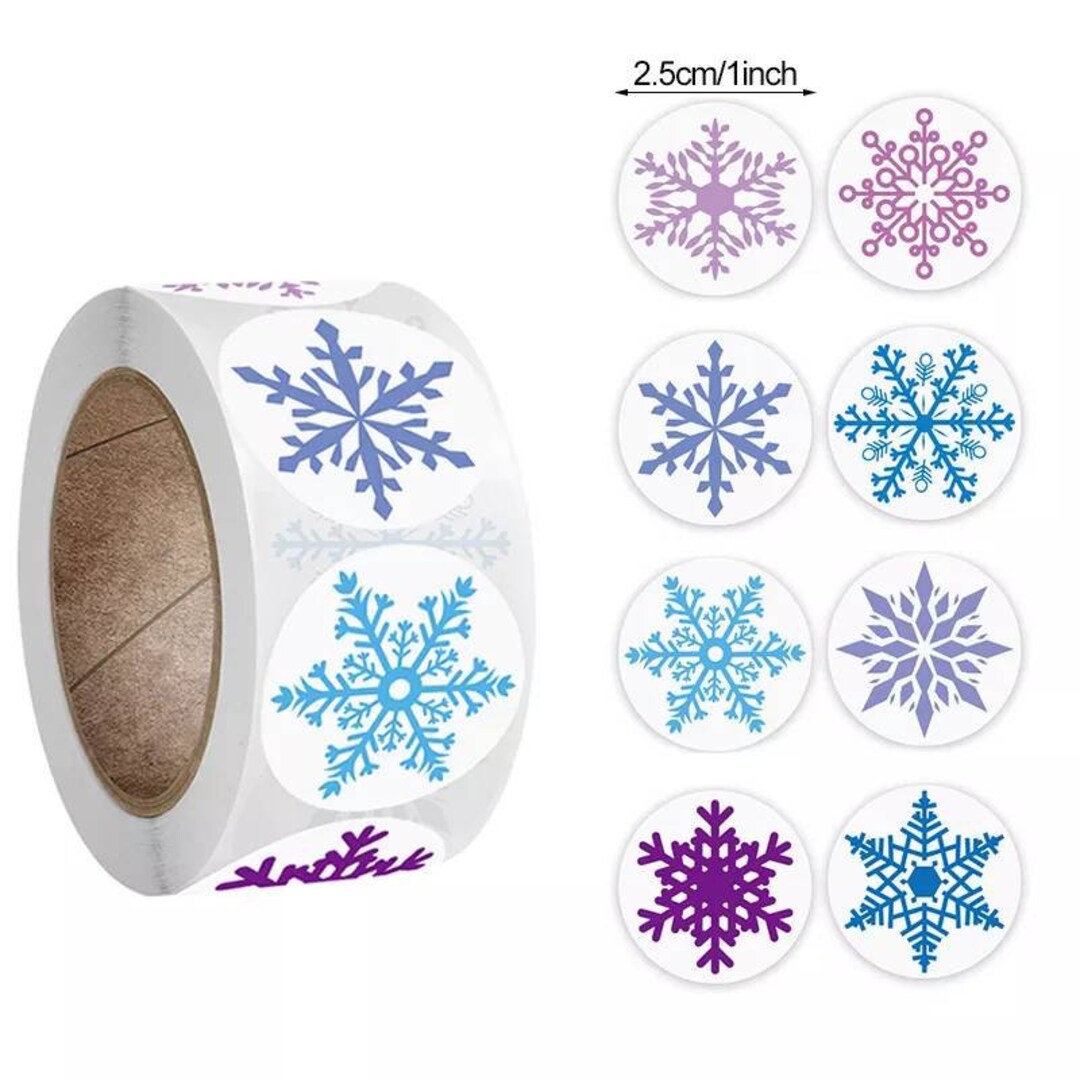 1 Inch Christmas Snowflakes Stickers Christmas Tags - Etsy