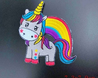 Rainbow Unicorn Embroidered Patch Cute Unicorn Iron on Patch - Etsy