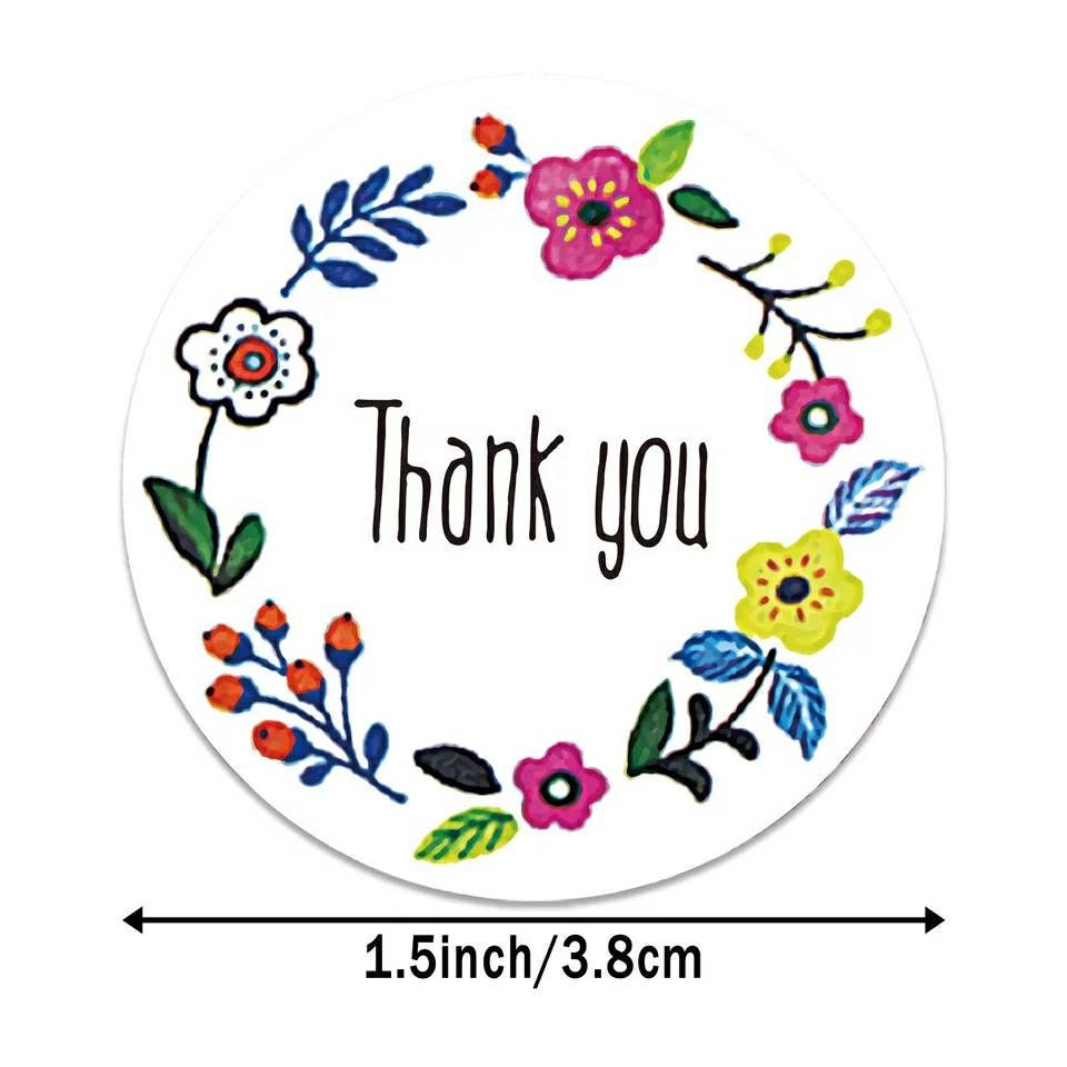 1.5 Inch Big Size Thank You Stickers Tags Floral Labels - Etsy UK
