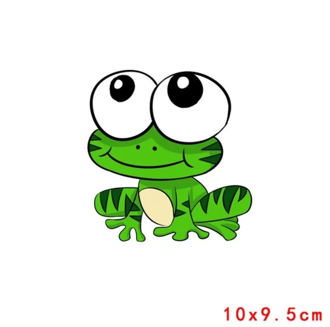Green Frog Heat Transfer Vinyl Patch Decorative Stickers Printed Animal ...