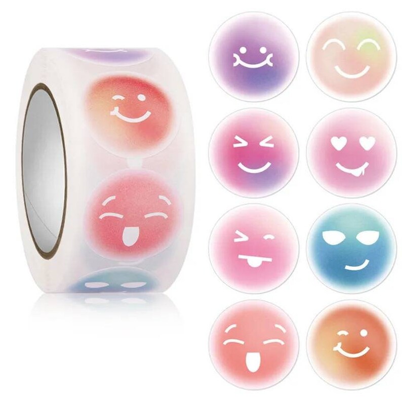Smiley Face Emojis Reward Stickers Album Planner Students Gift - Etsy