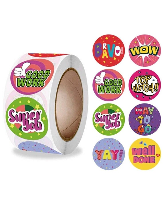 Well Done Stickers Reward Labels Bravo Stickers Tags Students - Etsy