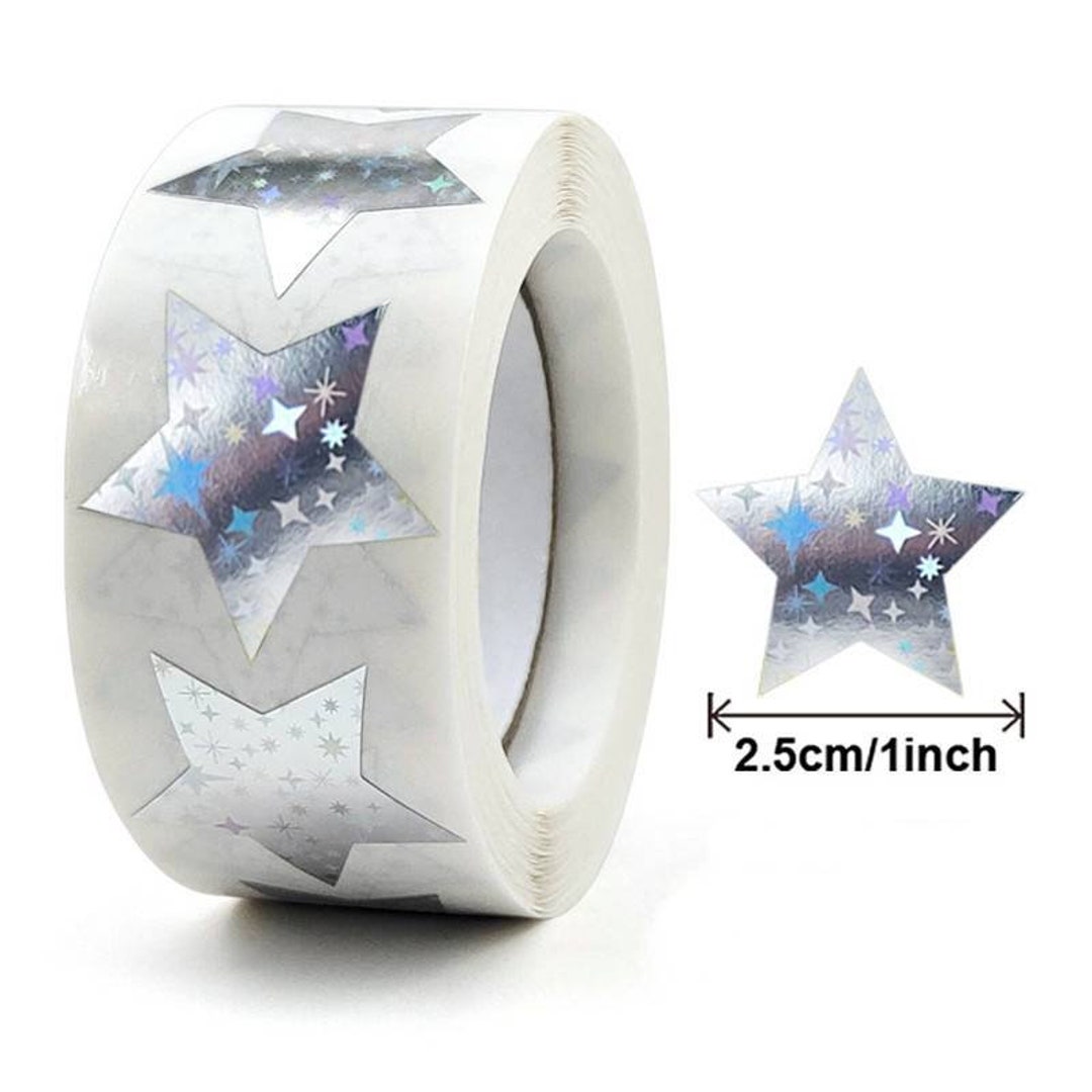 Silver Stars Reward Stickers Students Tags Gift Games Kids Labels ...