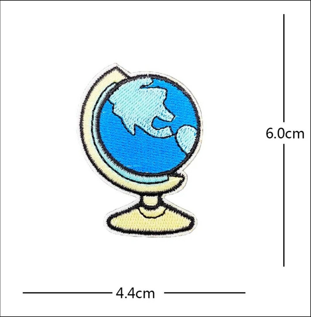 Earth Globe Patch Blue World Globe Iron on Badge DIY Embroidery Earth ...