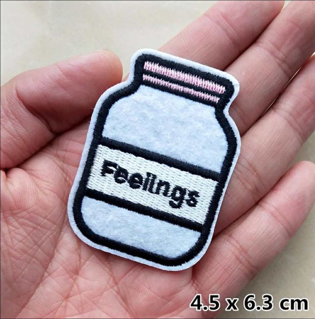 Feelings Jar Embroidered Patch Feelings Decorative Iron on Badge ...