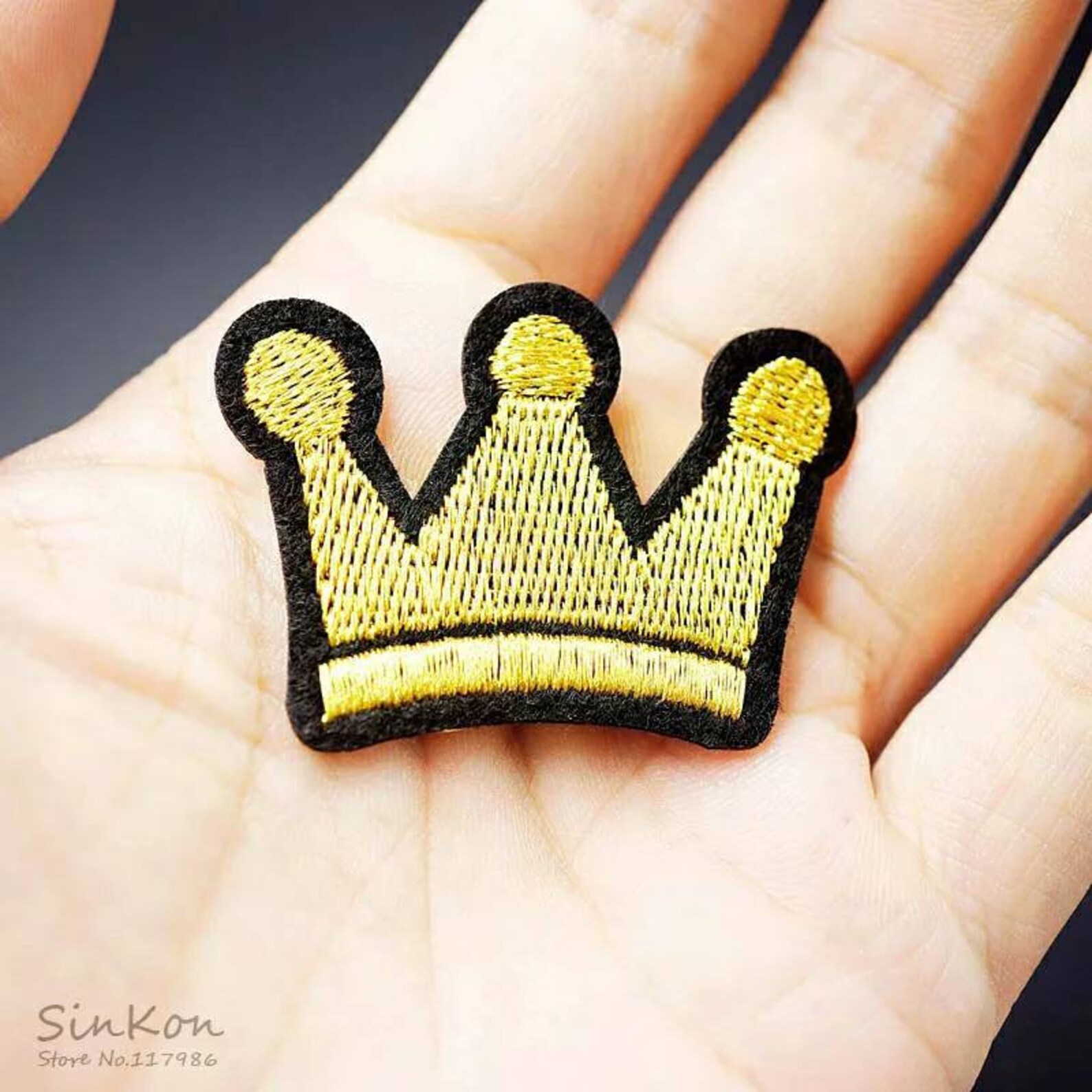 Gold Crown Patch Crown Embroidery Iron on Badge Embroidered - Etsy