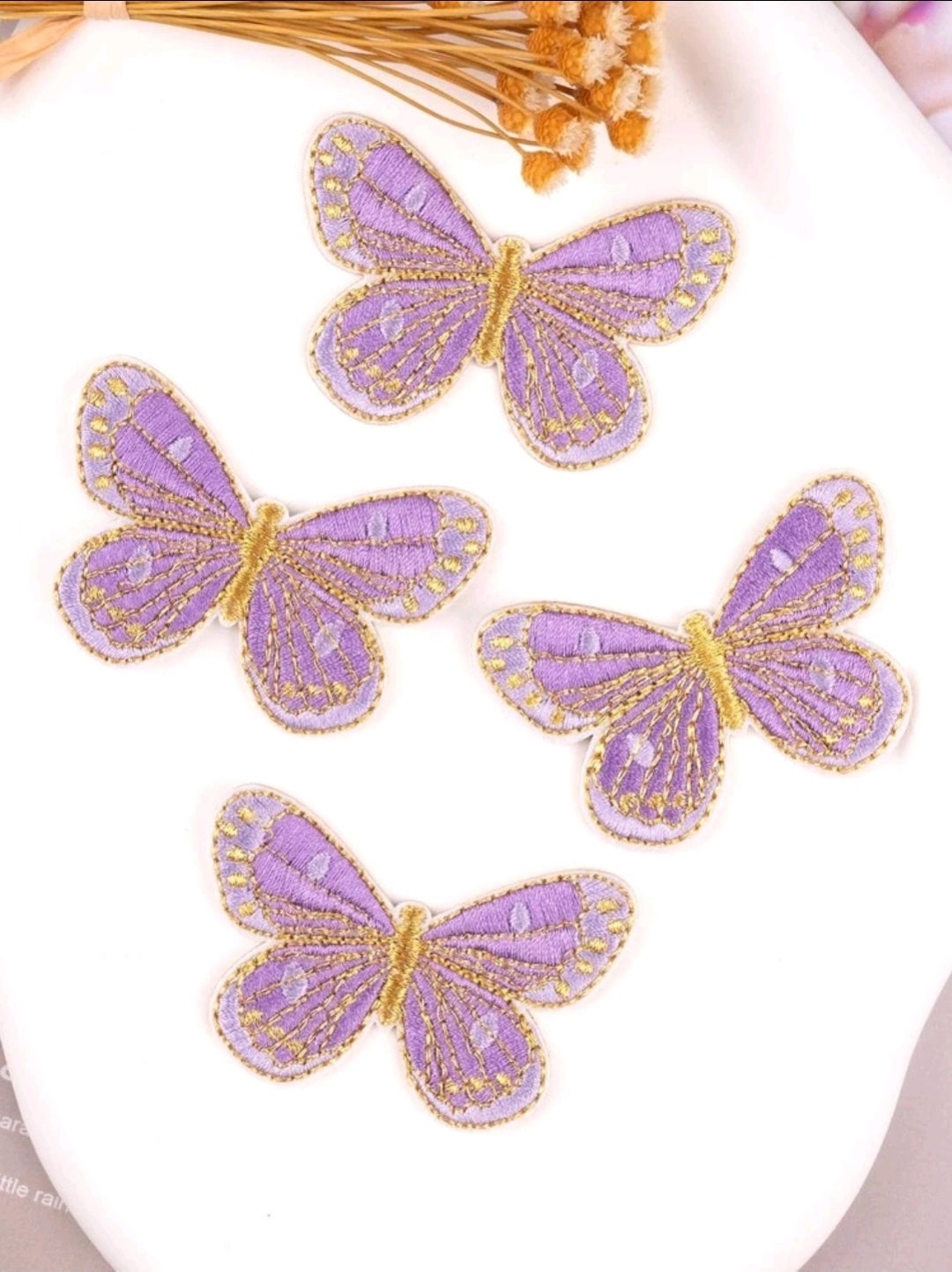 1x Purple Butterfly Embroidery Design Iron on Patch Decorative Applique ...