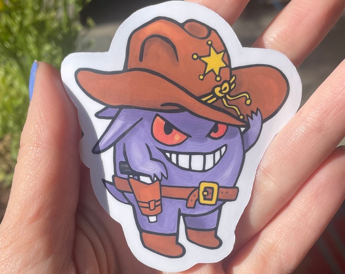 Cowboy Sheriff Gengar Pokemon Sticker - Etsy