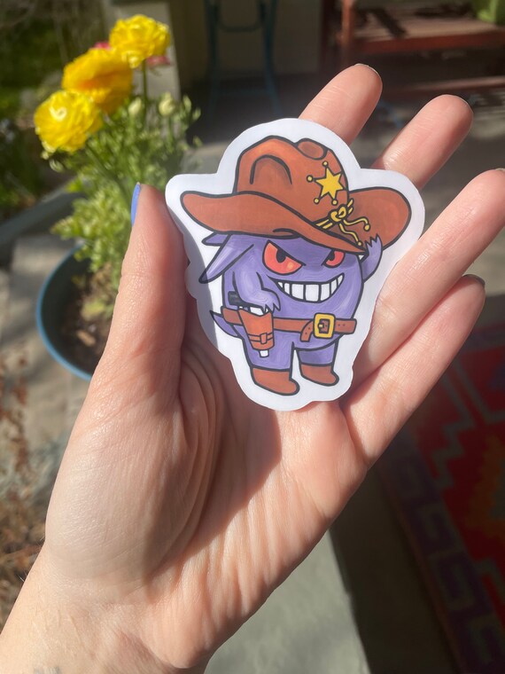 Cowboy Sheriff Gengar Pokemon Sticker | Etsy