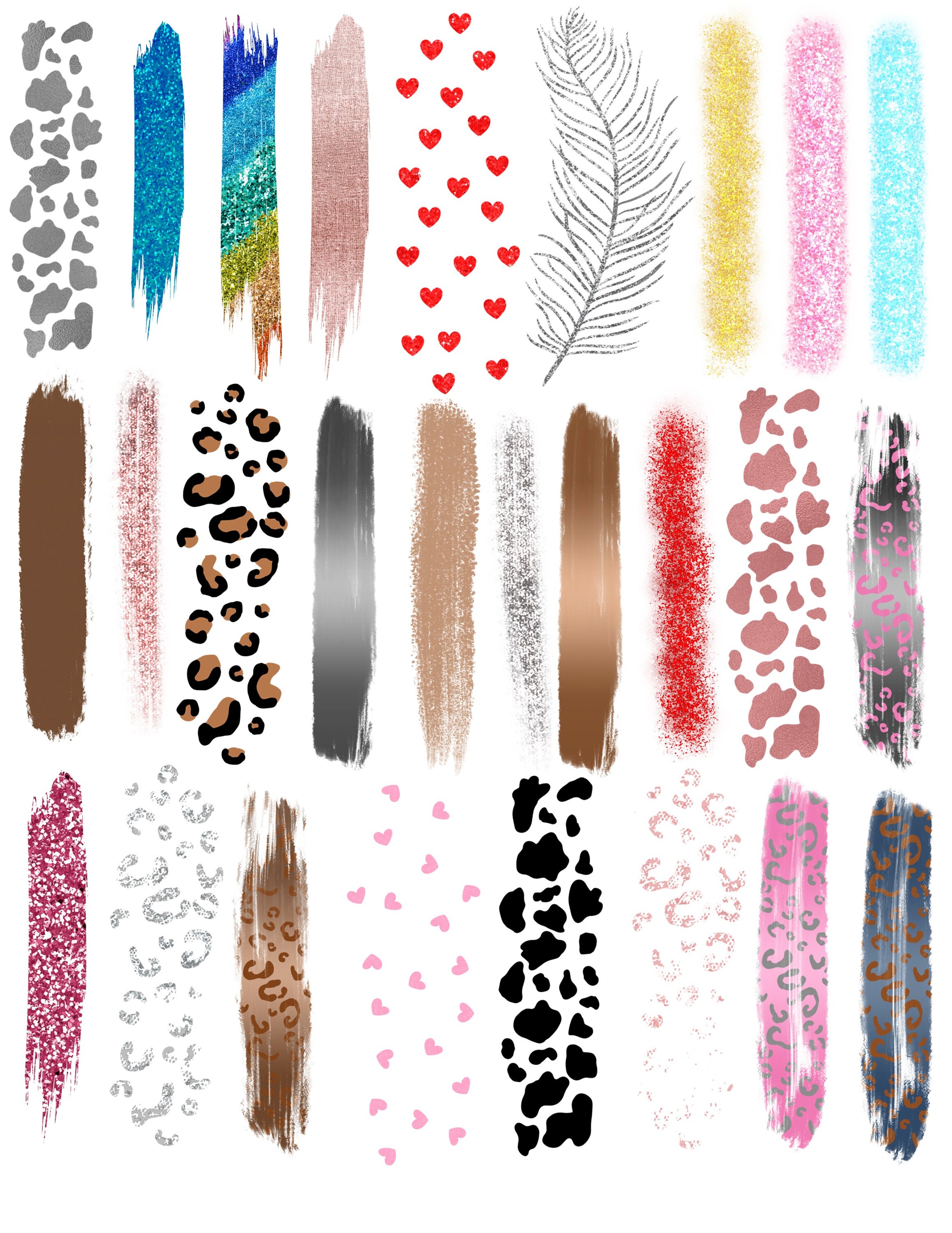 Brush Stroke Clipart Bundle Images - Etsy