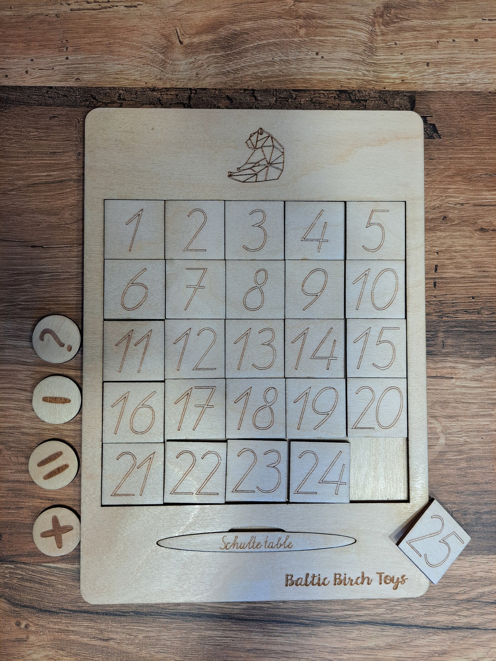 Laser Cut Schulte Table Montessori Game: Math Puzzle SVG (digital ...