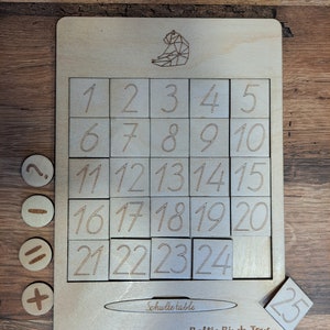 Laser Cut Schulte Table Montessori Game: Math Puzzle SVG (digital ...