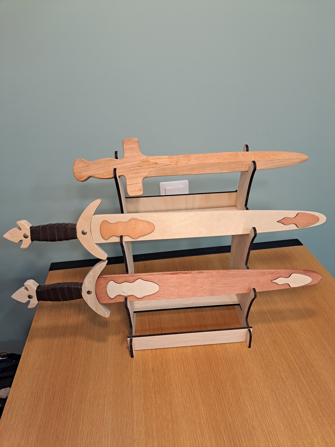 Laser Cut Samurai Sword Holder, Katana Display, Wood Stand, Sword ...