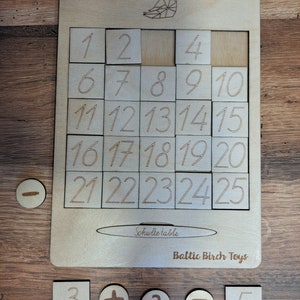 Laser Cut Schulte Table Montessori Game for Children , Learn Numbers ...