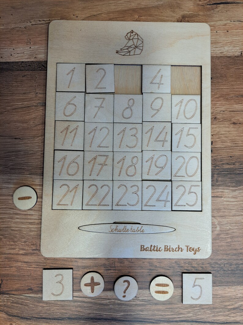 Laser Cut Schulte Table Montessori Game: Math Puzzle SVG (digital ...