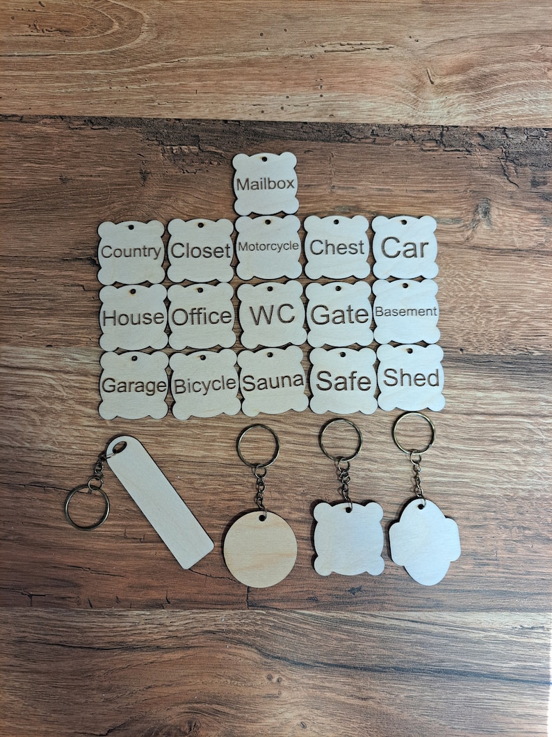 Laser Cut Keychain Set for Home Four Shapes Svg Template Dxf Boundle - Etsy