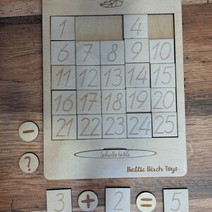 Laser Cut Schulte Table Montessori Game: Math Puzzle SVG (digital ...