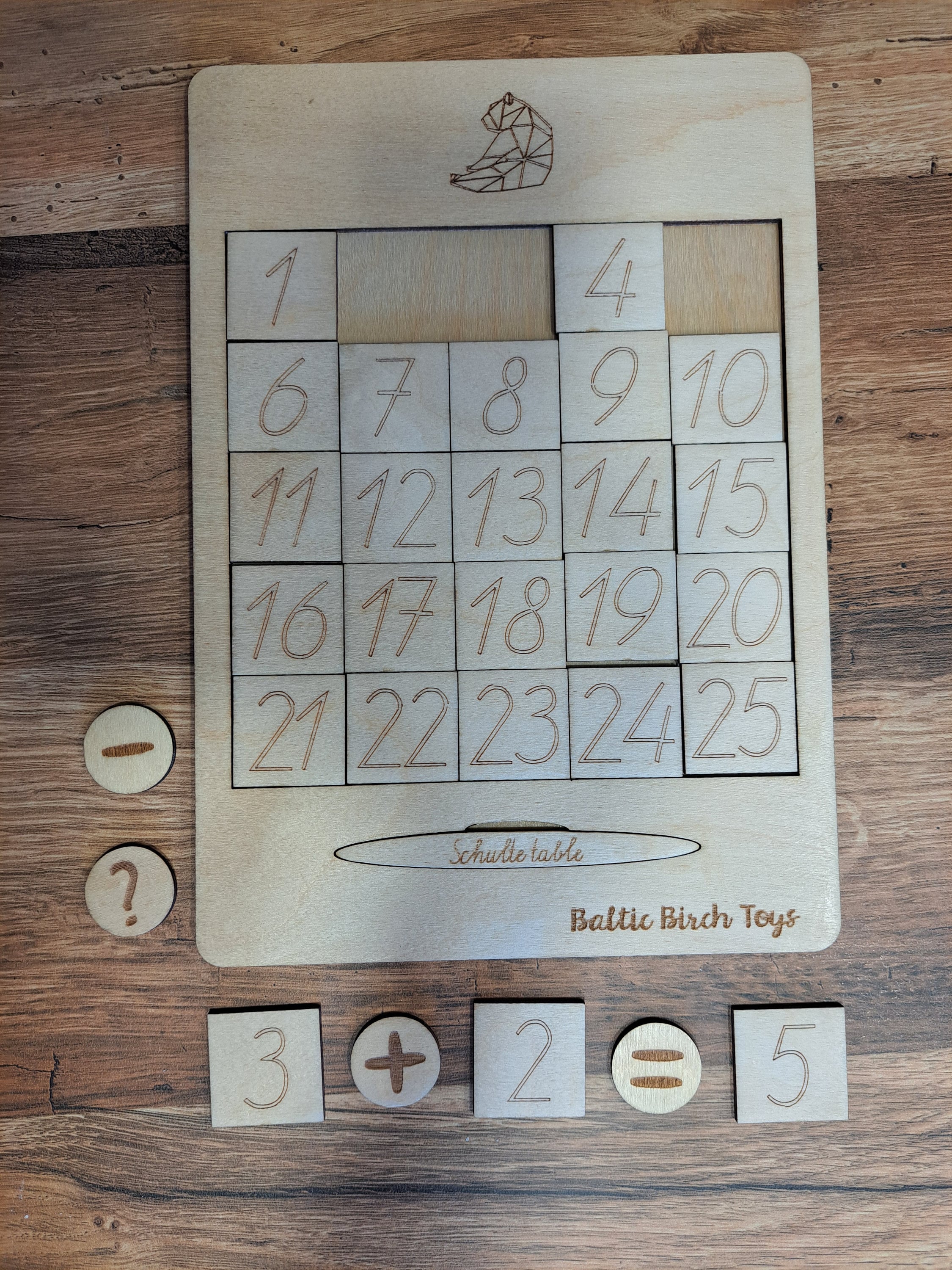 Laser Cut Schulte Table Montessori Game: Math Puzzle SVG (digital ...