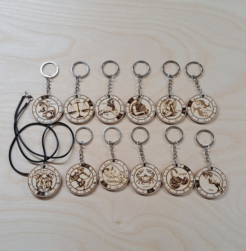 Laser Cut Zodiac Sign: Coaster, Keychain, Pendant DXF SVG (digital ...