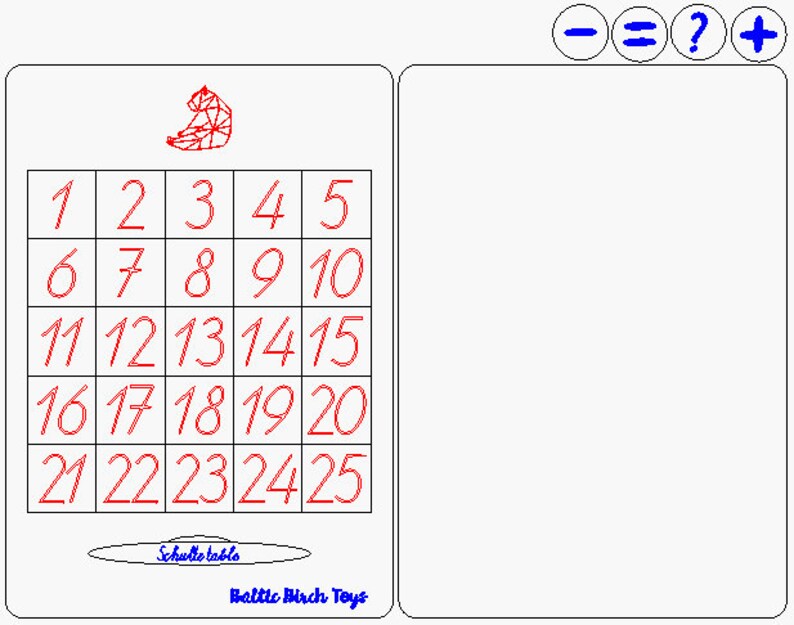 Laser Cut Schulte Table Montessori Game for Children , Learn Numbers ...